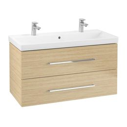 Villeroy & Boch Villeroy & Boch Avento Schrank mit Doppelwaschtisch, 2 Ausz&uuml;ge, 4156A401+A89200VJ,