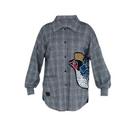 Radada Shirt 'Shirt with Swallow Motif check' female Grey size XL