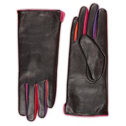 mywalit Fingerhandschuhe Damen Gr&ouml;&szlig;e M lila / hellpink / rot / schwarz