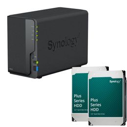 Synology DiskStation DS223 2 Einsch&uuml;be NAS-Server Leergeh&auml;use + 2x Synology Plus 3.5" SATA 6Gb/s Festplatte 8 TB (16TB)