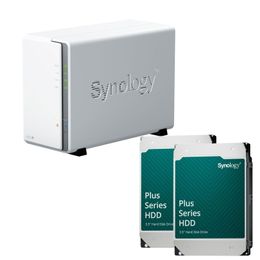 Synology DiskStation DS223J 2 Einsch&uuml;be NAS-Server Leergeh&auml;use + 16 TB Synology Plus (2x 8TB)