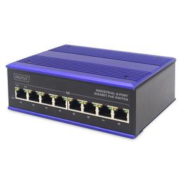 Digitus DN-651121 Netzwerk-Switch Gigabit Ethernet (10/100/1000) Power over Ethernet (PoE) Schwarz, Blau