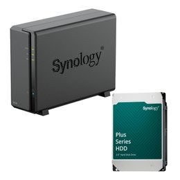 Synology DiskStation DS124 1 Einschub NAS-Server Leergeh&auml;use + 1x Synology Plus 3.5" SATA 6Gb/s Festplatte 12 TB