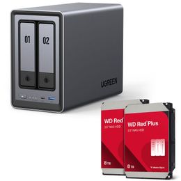 UGREEN NASync DXP2800 NAS System 2-Bay + Western Digital Festplatte 16 TB (2 x 8 TB)