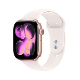 Apple Watch Series 11 Aluminium (GPS + Cellular) 46mm Ros&eacute;gold (Sportarmband Blassrosa) M/L