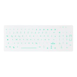 Active Key AK-CB7012 Hygiene Tastatur mit Beleuchtung - QWERTZ Deutsch - Wei&szlig;