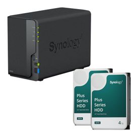 Synology DiskStation DS223 2 Einsch&uuml;be NAS-Server Leergeh&auml;use + 2x Synology Plus 3.5" SATA 6Gb/s Festplatte 4 TB (8TB)