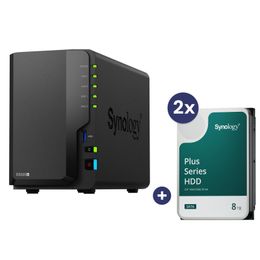 Synology DiskStation DS225+ 2 Einsch&uuml;be NAS-Server Leergeh&auml;use + 2x Synology Plus 3.5" SATA 6Gb/s Festplatte 8 TB