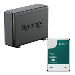 Synology DiskStation DS124 1 Einschub NAS-Server Leergeh&auml;use + 1x Synology Plus 3.5" SATA 6Gb/s Festplatte 4 TB