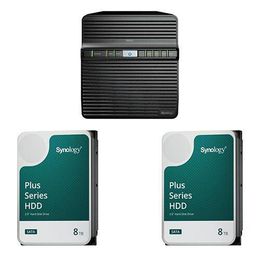 Synology DiskStation DS423 4 Einsch&uuml;be NAS-Server Leergeh&auml;use + 2x Synology Plus 3.5" SATA 6Gb/s Festplatte 8 TB (16TB)