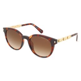 Michael Kors 0MK2264U PIENZA | Damen-Sonnenbrille | Fassung: Vollrand, Rund, Kunststoff, Havanna Dunkel | Glasfarbe: Grau Verlaufend