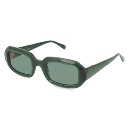 Sandro SA6068 | Damen-Sonnenbrille | Fassung: Vollrand, Eckig, Acetat, Gr&uuml;n | Glasfarbe: Gr&uuml;n