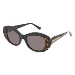 Sandro SA6061 | Damen-Sonnenbrille | Fassung: Vollrand, Quadratisch, Acetat, Schwarz | Glasfarbe: Grau