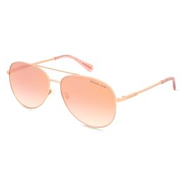 Michael Kors 0MK1172 PERLEDO | Damen-Sonnenbrille | Fassung: Vollrand, Pilot, Metall, Rosegold | Glasfarbe: Pink Spiegel Pink