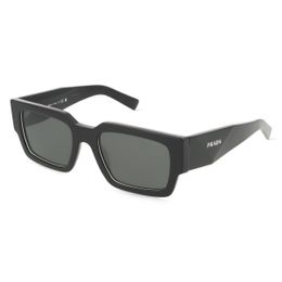 Prada 0PR B17S | Herren-Sonnenbrille | Fassung: Vollrand, Eckig, Acetat, Schwarz Wei&szlig; | Glasfarbe: Grau