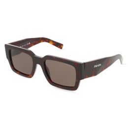 Prada 0PR B17S | Herren-Sonnenbrille | Fassung: Vollrand, Eckig, Acetat, Braun Orange | Glasfarbe: Braun