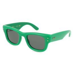 Ray-Ban 0RB4940 WAYFARER PUFFER | Unisex-Sonnenbrille | Fassung: Vollrand, Quadratisch, Kunststoff, Gr&uuml;n | Glasfarbe: Grau