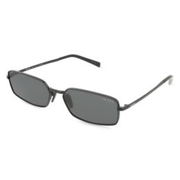 Prada 0PR A60S | Damen-Sonnenbrille | Fassung: Vollrand, Eckig, Metall, Schwarz | Glasfarbe: Grau
