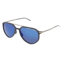 Porsche Design P8990 | Herren-Sonnenbrille | Fassung: Vollrand, Pilot, Kunststoff, Blau Grau | Glasfarbe: Blau Spiegel Blau