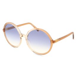 Miu Miu 0MU B02S | Damen-Sonnenbrille | Fassung: Vollrand, Rund, Acetat, Braun | Glasfarbe: Blau Verlaufend