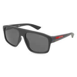 Prada Linea Rossa Sunglasses Prada Linea Rossa 0PS B02S | Herren-Sonnenbrille | Fassung: Vollrand, Quadratisch, Kunststoff, Schwarz Matt | Glasfarbe: Grau