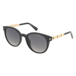 Michael Kors 0MK2264U PIENZA | Damen-Sonnenbrille | Fassung: Vollrand, Rund, Kunststoff, Schwarz | Glasfarbe: Grau Verlaufend