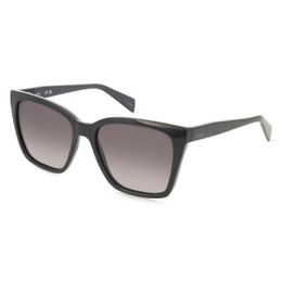 Liu Jo LJ818S | Damen-Sonnenbrille | Fassung: Vollrand, Eckig, Kunststoff, Schwarz | Glasfarbe: Grau Verlaufend