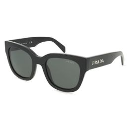 Prada 0PR C04S | Damen-Sonnenbrille | Fassung: Vollrand, Quadratisch, Acetat, Schwarz | Glasfarbe: Grau