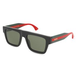 Gucci GG1868S | Herren-Sonnenbrille | Fassung: Vollrand, Eckig, Acetat, Schwarz Gr&uuml;n | Glasfarbe: Grau