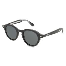 Kenzo KZ40211I WEAVE | Damen-Sonnenbrille | Fassung: Vollrand, Rund, Acetat, Schwarz Gl&auml;nzend | Glasfarbe: Grau