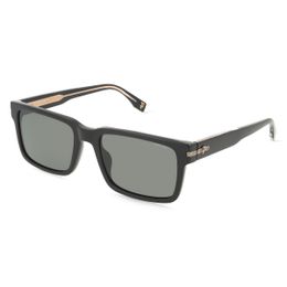 Police SPLR75 | Herren-Sonnenbrille | Fassung: Randlos, Quadratisch, Metall, Schwarz Gl&auml;nzend | Glasfarbe: Grau