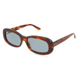 Ray-Ban 0RB2221 | Damen-Sonnenbrille | Fassung: Vollrand, Oval, Kunststoff, Havanna Gestreift | Glasfarbe: Blau