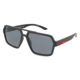 Prada Linea Rossa Sunglasses Prada Linea Rossa 0PS A06S | Herren-Sonnenbrille | Fassung: Vollrand, Pilot, Kunststoff, Schwarz | Glasfarbe: Grau