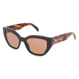 Prada 0PR A09S | Damen-Sonnenbrille | Fassung: Vollrand, Butterfly, Acetat, Braun | Glasfarbe: Braun