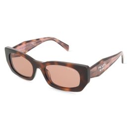 Prada 0PR B05S | Damen-Sonnenbrille | Fassung: Vollrand, Pilot, Acetat, Braun Orange | Glasfarbe: Braun