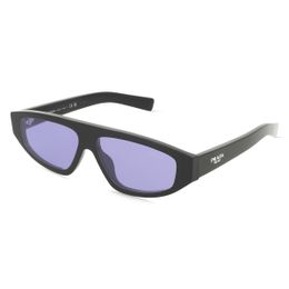 Prada 0PR C02S | Herren-Sonnenbrille | Fassung: Vollrand, Quadratisch, Acetat, Schwarz | Glasfarbe: Violett Spiegel Silber