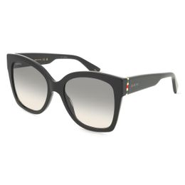 Gucci GG0459S | Damen-Sonnenbrille | Fassung: Vollrand, Eckig, Acetat, Schwarz | Glasfarbe: Grau
