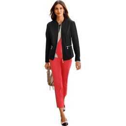 CR&Eacute;ATION L Damen Jerseyblazer Rei&szlig;verschluss-Taschen schwarz Gr&ouml;&szlig;e 40