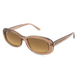 Ray-Ban 0RB2221 | Damen-Sonnenbrille | Fassung: Vollrand, Oval, Kunststoff, Beige Transparent | Glasfarbe: Braun Verlaufend