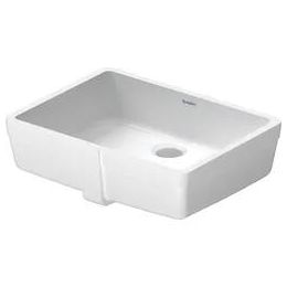 Duravit Einbauwaschtisch Vero 43cm wei&szlig; mit &Uuml;berlauf, ohne Hahnlochbank, 03304300001, Farbe: Wei&szlig; mit Wondergliss