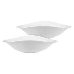 Villeroy & Boch Villeroy & Boch Pastatellerset Vapiano, Wei&szlig;, Keramik, 2-teilig, Uni, oval, 26x21 cm, Essen & Trinken, Geschirr, Geschirr-Sets, Teller-Sets
