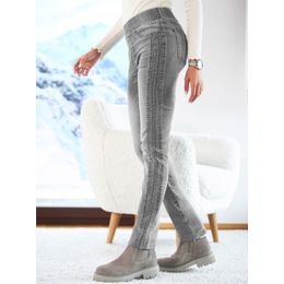 Heine Witt Damen Jeans mit Zierstreifen, seitlich, grey denim, Gr&ouml;&szlig;e 46