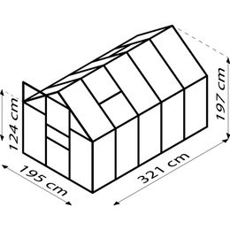 Vitavia Gew&auml;chshaus Venus 6200 mit 3 mm Einscheiben-Sicherheitsglas, gr&uuml;n lackiert