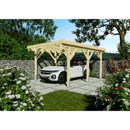 Kiehn-Holz Einzel-Carport Fichtenholz naturfarben 344 x 500 cm