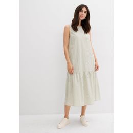 bonprix Midikleid in A-Linie, gr&uuml;n, Gr.50, Sommerliches Kleid aus toller Seesucker Qualit&auml;t. Am R&uuml;cken mit 2 Bindeb&auml;ndern zu schlie&szlig;en., 62% Polyester