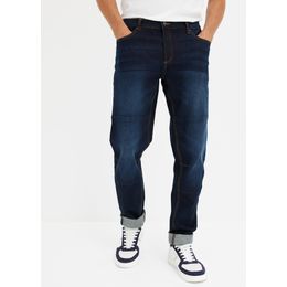 bonprix Regular-Fit-Jeans mit Komfortschnitt Tapered, blau, Gr.58, Kernige Stretch-Jeans mit leichter Waschund und mehr Komfort, 98% Baumwolle