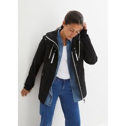 bonprix wasserabweisende Softshelljacke, schwarz, Gr.38, praktische &Uuml;bergangsjacke aus wasserdichtem Material, ohne versiegelte N&auml;hte, mit Rei&szlig;verschlusstaschen, bequem geschnitten, aus Softshell