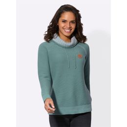 WITT Damen Pullover im Linksstrick, jade, Gr&ouml;&szlig;e 40