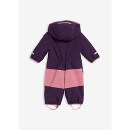 bonprix Wasserabweisender Softshell Overall, lila, Gr.104, W&auml;rmender Schneeanzug f&uuml;r Babys mit reflektierendem B&auml;rchen-Aufdruck, aus Fleece,Softshell