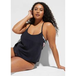 bonprix Oversize-Tankini (2-tlg. Set) im Lagenlook, schwarz